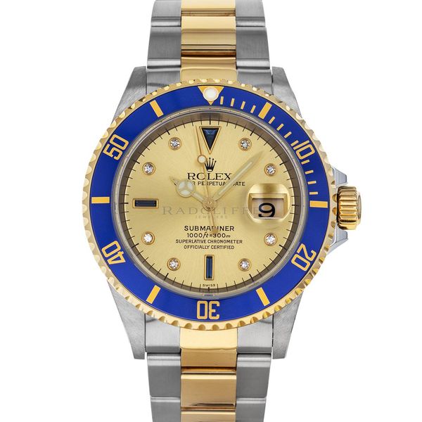 FS- Rolex 16613 A Submariner Serti Dial Sub Diamond Sapphire ...