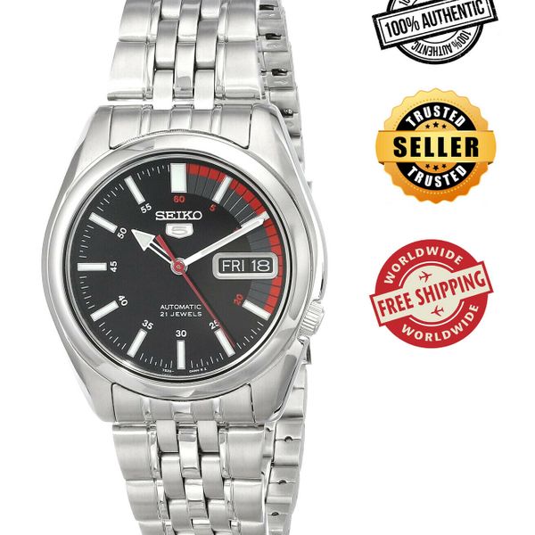Seiko 5 Automatic SNK375 SNK375K1 Men See Through Day Date Watch Free ...