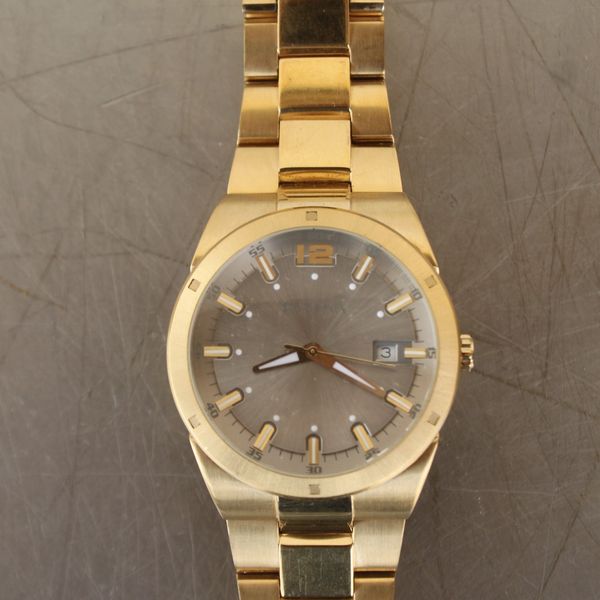 Bulova C9691436 Gold Tone Day Date 50M Stainless Mens Watch AS-IS ...