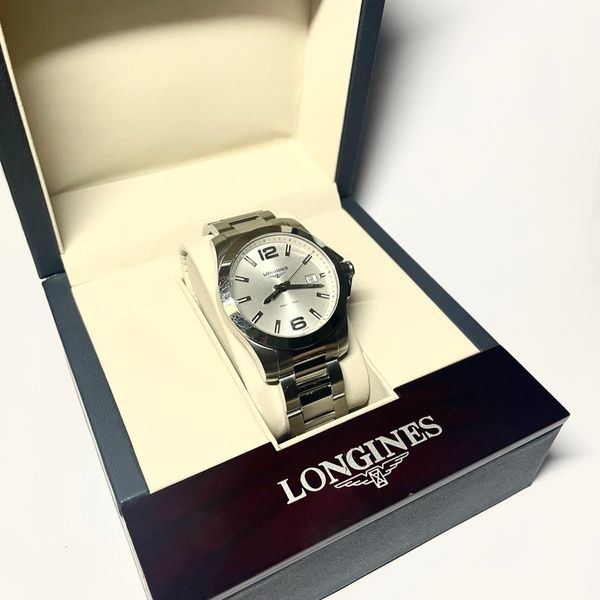 Longines Conquest Silver Dial Stainless Steel Menâ s Luxury Quartz ...