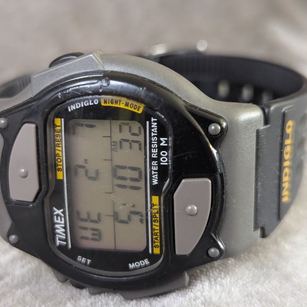 Vintage Timex Stealth 744 E7 Men's 40mm Digital Watch Blck/Gray ...