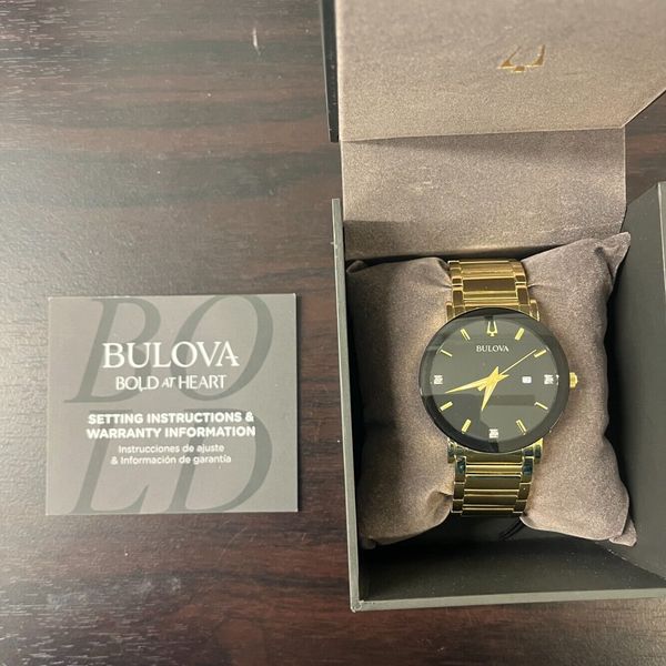 Bulova Modern Quartz Calendar Gold Stainless Steel Watch 42 MM 97D116 ...