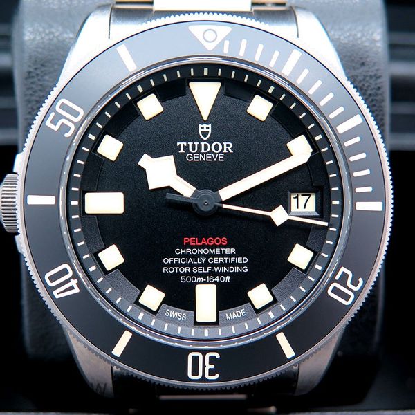 FS: Tudor TITANIUM PELAGOS 25610TNL-BLACK DIAL-LEFT HAND DESTRO ...