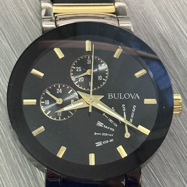 Bulova Futuro 98C124 40 mm Black and Gold Stainless Steel Men's ...
