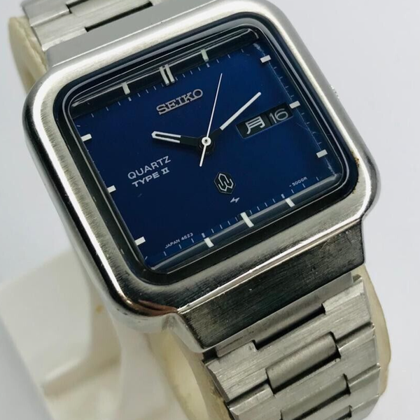 Vintage Seiko Type 2 Rare Blue Dial 4623-5000 Men's Quartz Watch ...