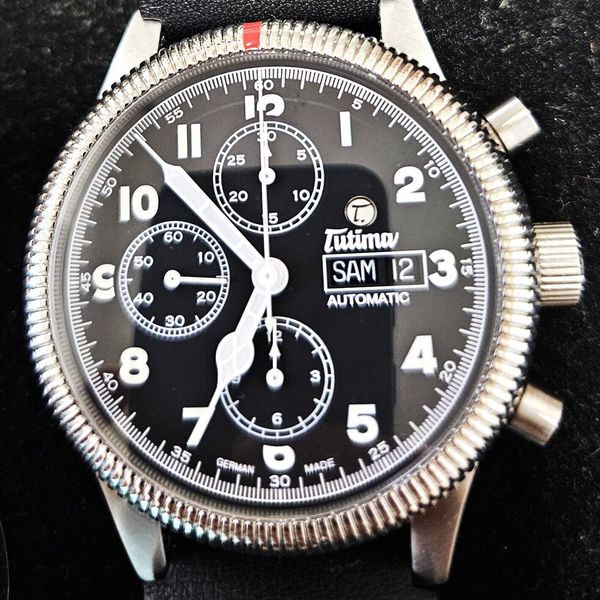 Tutima 43mm Flieger Automatic Chronograph F2 Black Dial | WatchCharts ...