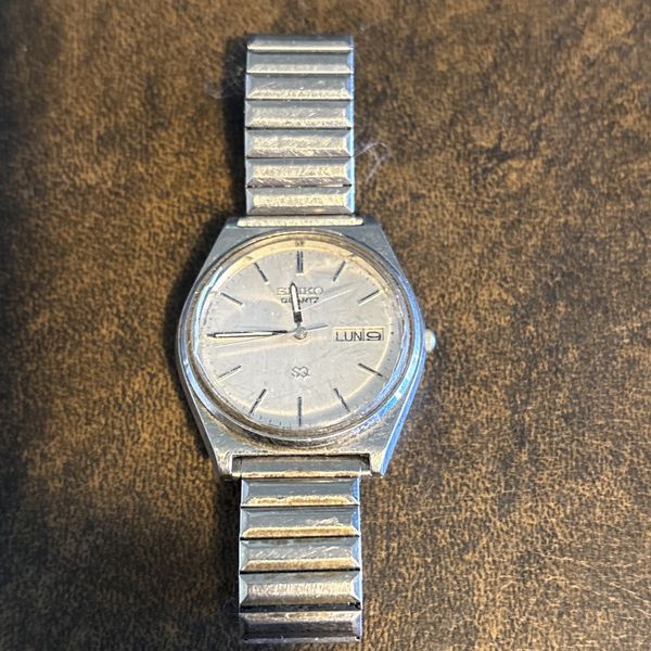 seiko quartz Silver Tone SQ watch 8123-7239 35mm Needs Battery ...