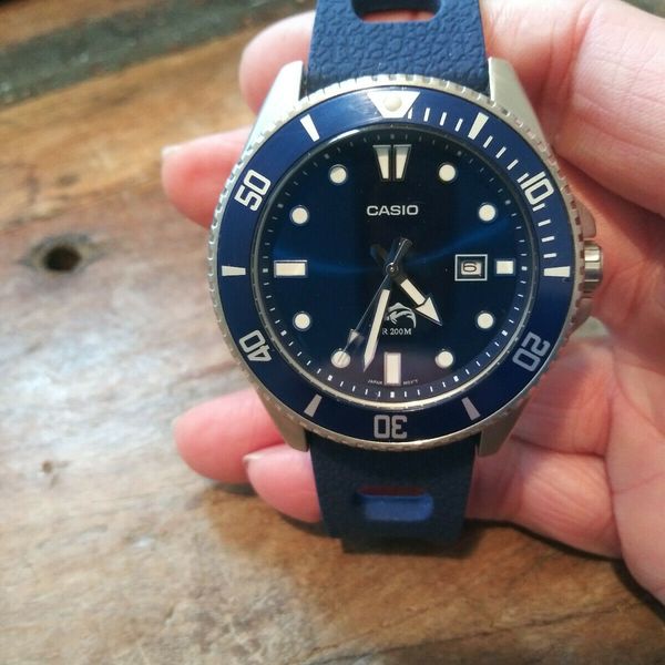 Casio MDV-106B Blue Stainless Steel 200M Diver Mens Watch Nice ...
