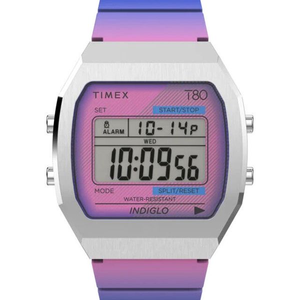 Unisex Original Timex T80 Retro Style Multi Colour Digital Indiglo ...