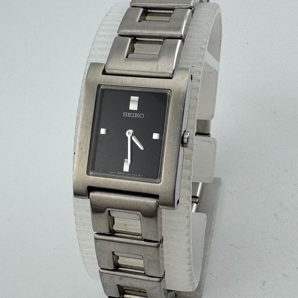 Seiko Quartz Watch 1N00-6T40 Women Silver Steel Rectangle Analog New ...