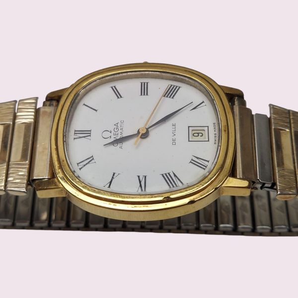 Omega Cal 1012 Movement Automatic Watch Vintage Mens Gold Dial ...