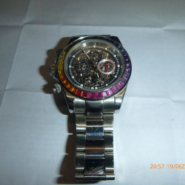 Pagani Design 1653 Rainbow Automatic Sapphire Glass Hollow Mechanical ...