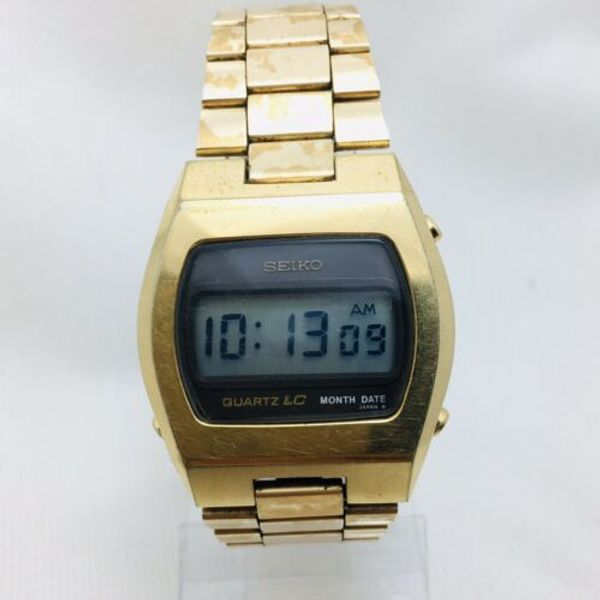 Vintage Seiko LCD Men’s 12K G F Wrist Watch Quartz Move Japan 0439-4009 ...