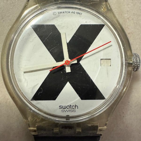 RARE Original Vintage 1987 Swatch X-Rated Straight Edge Hardcore Watch ...