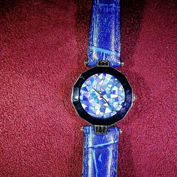 OLYMPIC WATCH AUSTRALIAN OPAL FACE SWISS WORKING 18K GOLD PLATED W ...