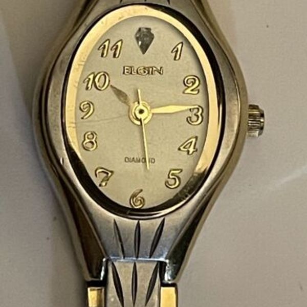 Vintage Elgin Women's Diamond Quartz Watch. #EG042 017 VC11. Needs ...