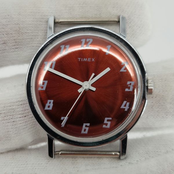 Timex Men's Vintage Red Sunburst Dial Mechanical Watch - FOR PARTS ...