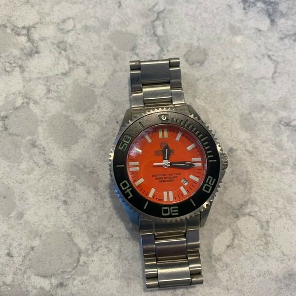 Deep Blue- Day Nite 100m-300’- Swiss Automatic Watch w/ Case ...