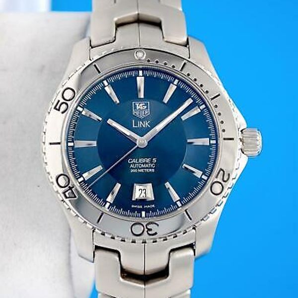 Mens Tag Heuer Link Calibre 5 watch - Automatic - Blue Dial - WJ201C ...