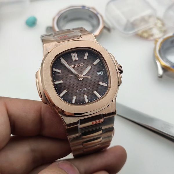 Seiko mod Pp style Nautilus rosegold beauty | WatchCharts Marketplace