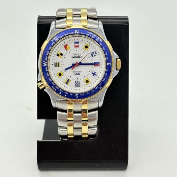 Timex Indiglo Nautical Flags Quartz Watch Vtg 1995 Men's New Battery ...