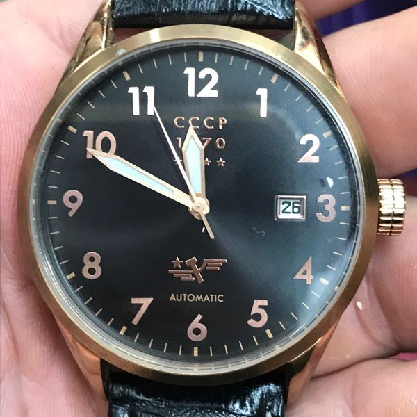 Authentic Russian CCCP Rose Gold automatic watch 47mm Miyota movement ...
