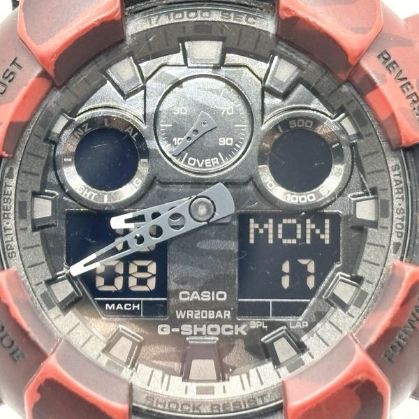 Preowned Red CASIO G-SHOCK GA-100CM-4A Cammoflage Series Watch 21.5cm ...