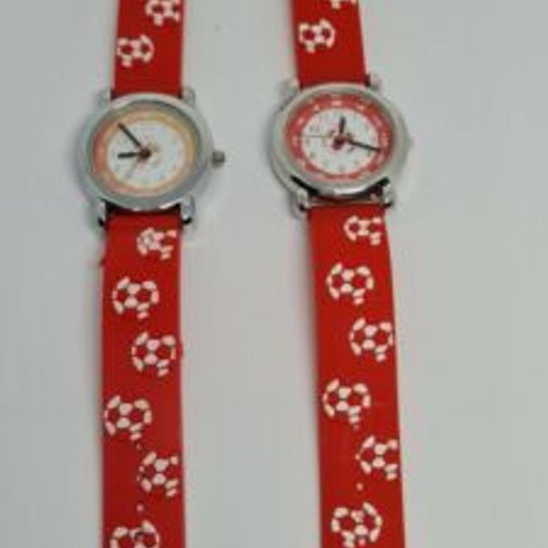 Pair Of Kids Red Football Citron Watches | WatchCharts Marketplace