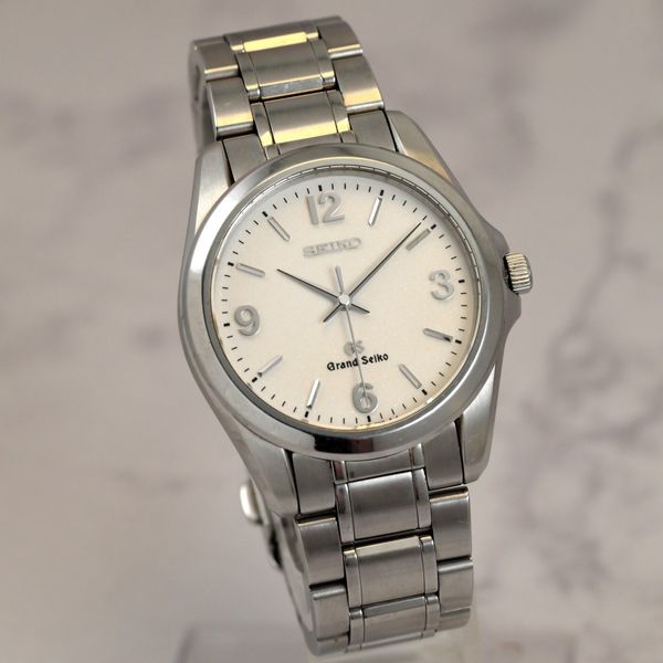 GRAND SEIKO QUARTZ SBGF009 37mm Round White Dial Ref.8J55-0010 w/Box ...