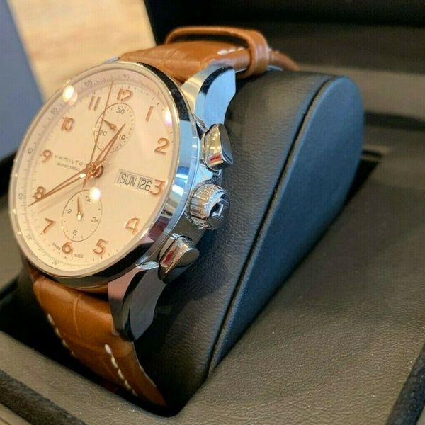 Hamilton Jazzmaster Maestro Auto Chrono Brown Leather | WatchCharts ...