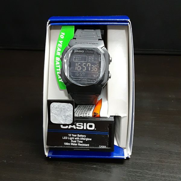 Casio W800H-1BVKC Chrono Watch 100 Meter Water Resist Date Alarm 10 Yr ...