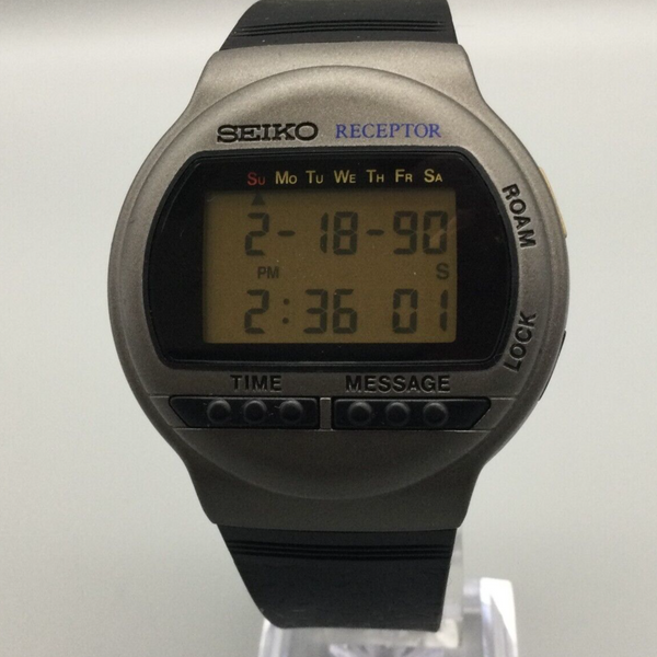 Vintage Seiko Receptor AT&E Digital Watch Men Silver Tone MA51-4A2B New ...