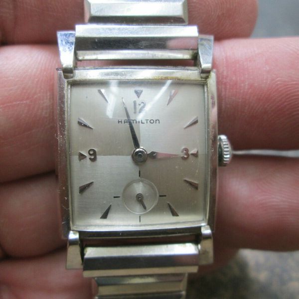 VINTAGE Hamilton 770 MOVEMENT 22J ESTATE FOUND FANCY LUGS RUNNING WRIST ...
