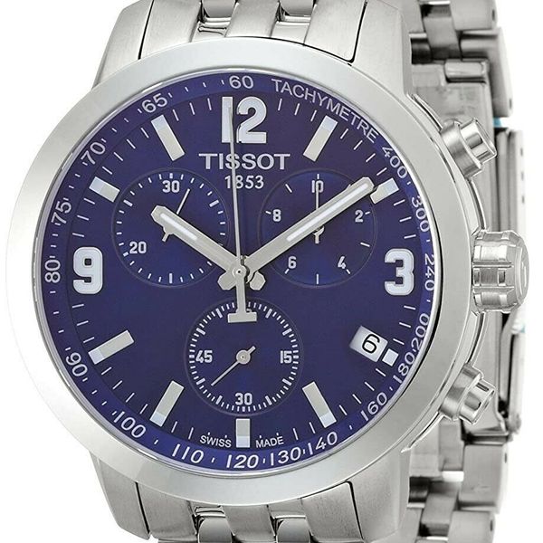 TISSOT MENS T-SPORT PRC200 CHRONOGRAPH WATCH T0554171104700 BLUE DIAL RRP £415 | WatchCharts ...