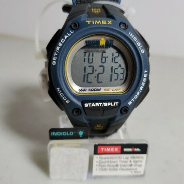 Timex Ironman T5K413 Wrist Watch for Men Black/Blue/Yellow Fast Wrap ...