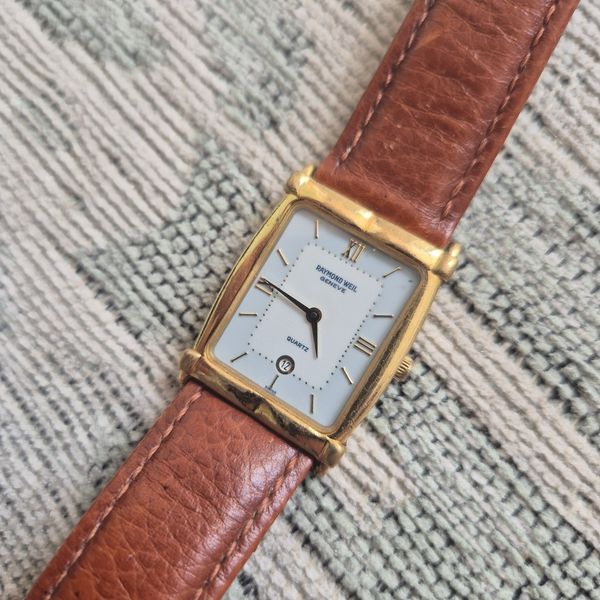Raymond Weil Vintage Tank Style Gold Plated Watch | WatchCharts Marketplace