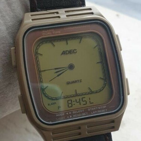 Vintage Citizen ana digi adec LCD Digital Hands Watch.Pre casio digital ...