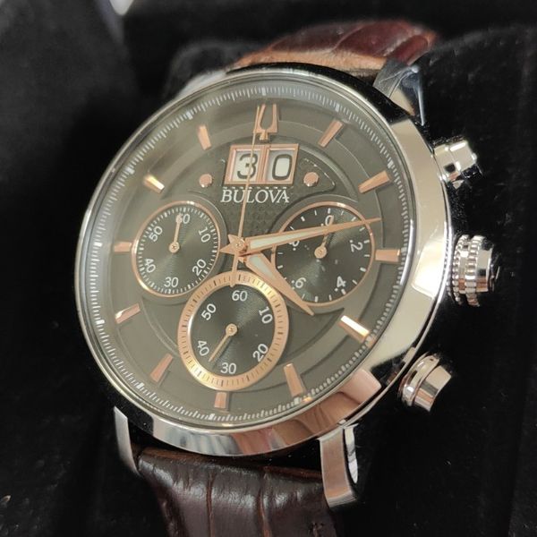 Bulova Sutton 44mm Chronograph Quartz Black Dial,Men's Watch Model ...