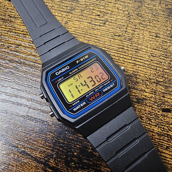 Casio F-91W Custom Watch | Retro Color Filter Mod | Sunset | Red Orange ...