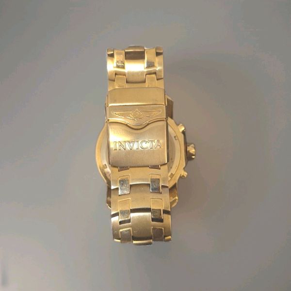 Invicta Pro Diver Tritnite 18kt Gold Plated Steel Chronograph Blue 200m ...
