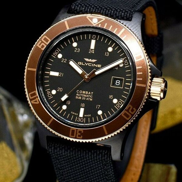 Glycine Combat Sub Automatic 42mm 'Golden Eye' - GL0093 - Brand New ...