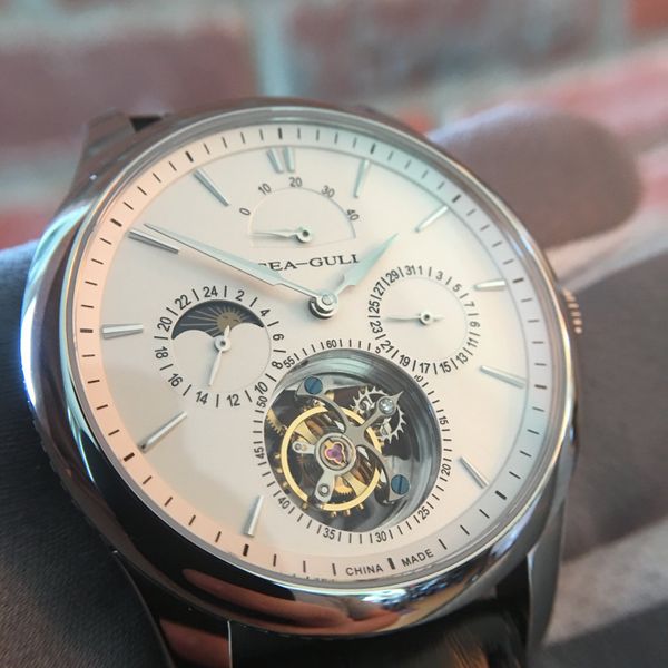 FS: Sea-Gull Men's Flying Tourbillon Watch with Alligator Strap ...
