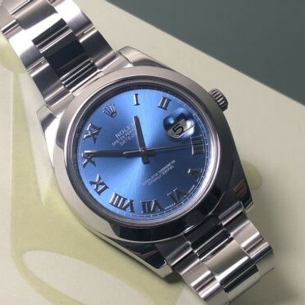 116300 ROLEX DATEJUST 41mm STAINLESS STEEL AUTOMATIC WATCH UK B&P £5950 ...