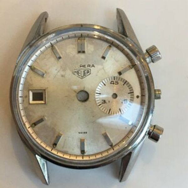Vintage HEUER Carrera 3147 Dato Landeron 189 Chronograph Case ...