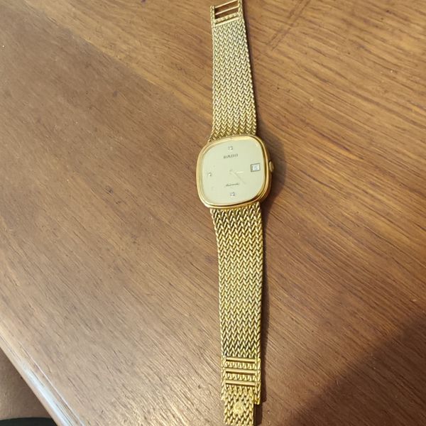 1980s Rado automatic gold plated watch ETA 2824 movement diamond faced ...