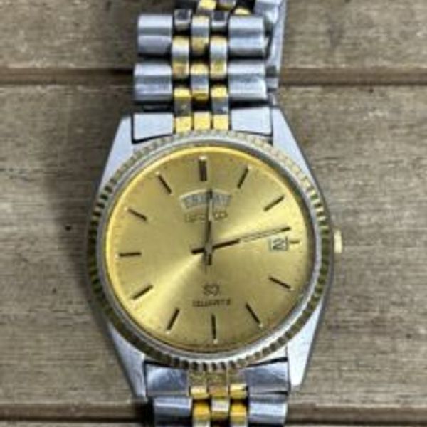 Vintage Seiko SQ Quartz Day Date Presidential Two-Tone Jubilee Bracelet READ | WatchCharts ...