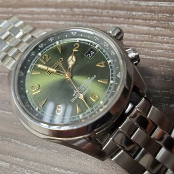 SEIKO SARB017 Alpinist Geckota Steel and Original Leather Strap ...