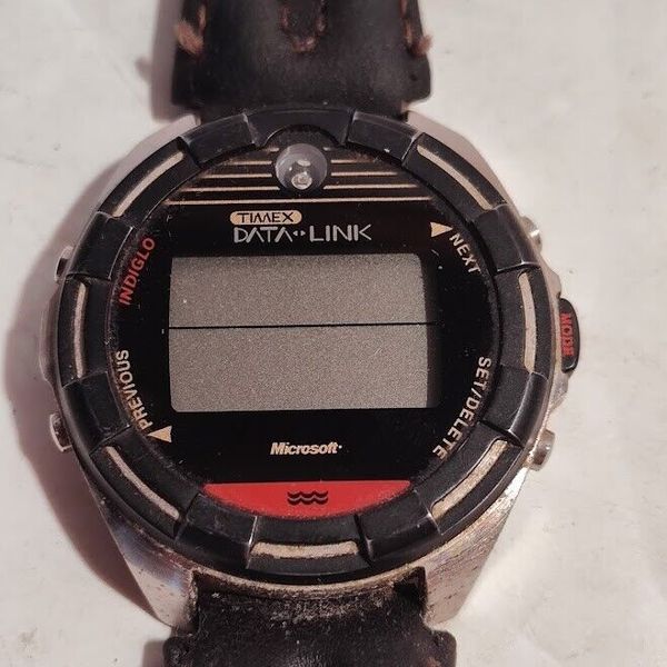 VINTAGE TIMEX DATA LINK (Microsoft) LCD WATCH Untested Needs Battery ...