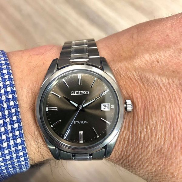 SEIKO CONCEPTUAL TITANIUM BLACK SUNRAY DIAL & STRAP MEN'S WATCH ...