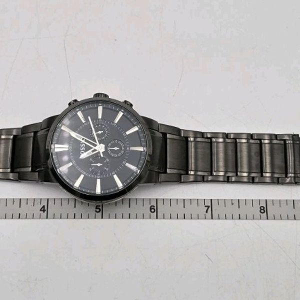 FOSSIL MEN'S FS4358 SMOKE CHRONOGRAPH GUNMETAL BLACK DIAL WATCH ...